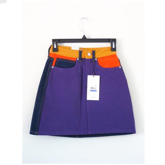 Calvin Klein | Skirts | Nwt Calvin Klein Colorblock High Waist Denim ...